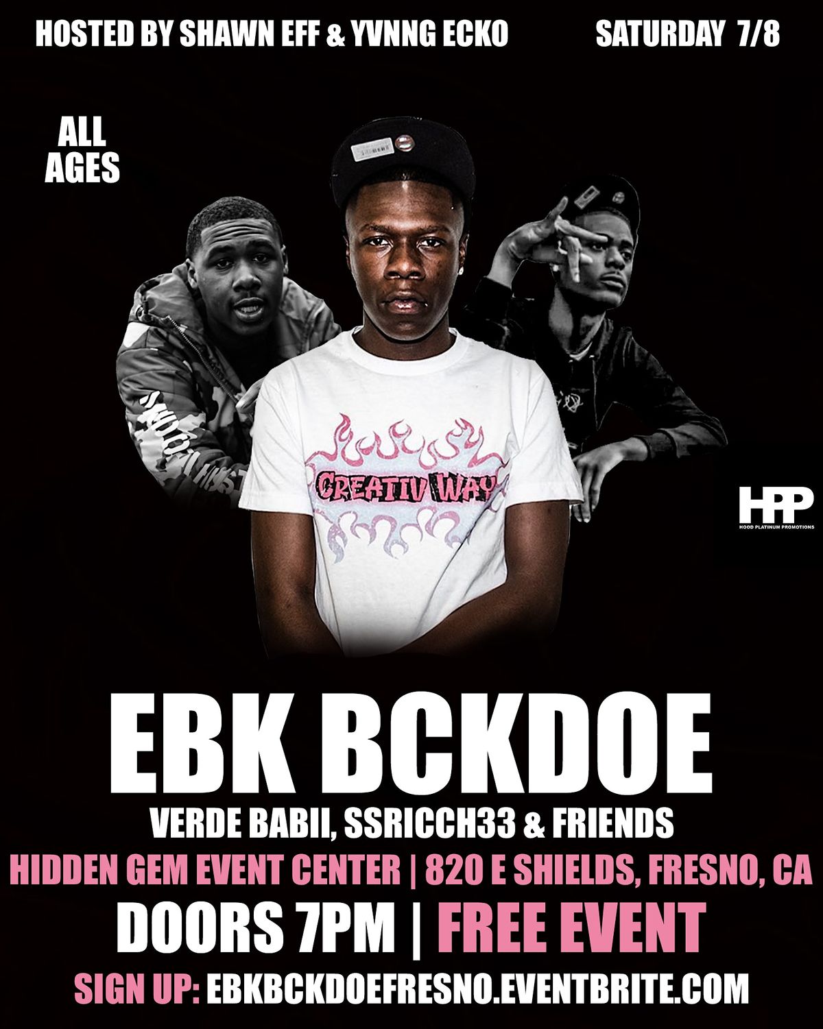 EBK BCKDOE FREE CONCERT in FRESNO, CA at 820 E Shields Ave, Fresno on ...