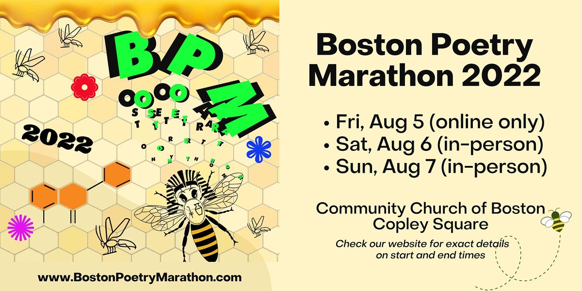 Boston Poetry Marathon 2022, In-Person and Online at Community Church ...