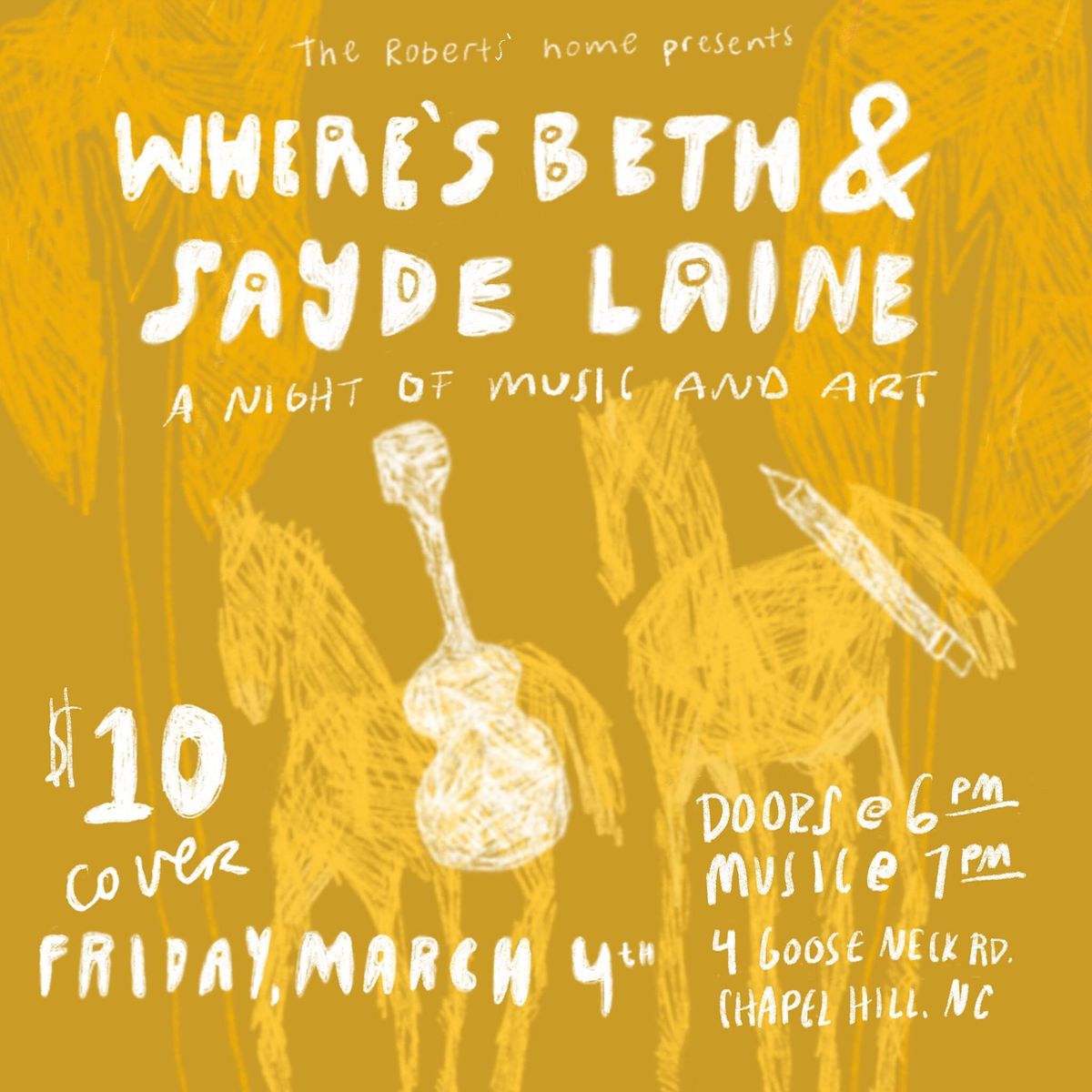 Wheres Beth & Sayde Laine: A Night of Music and Art at 4 Gooseneck Rd ...
