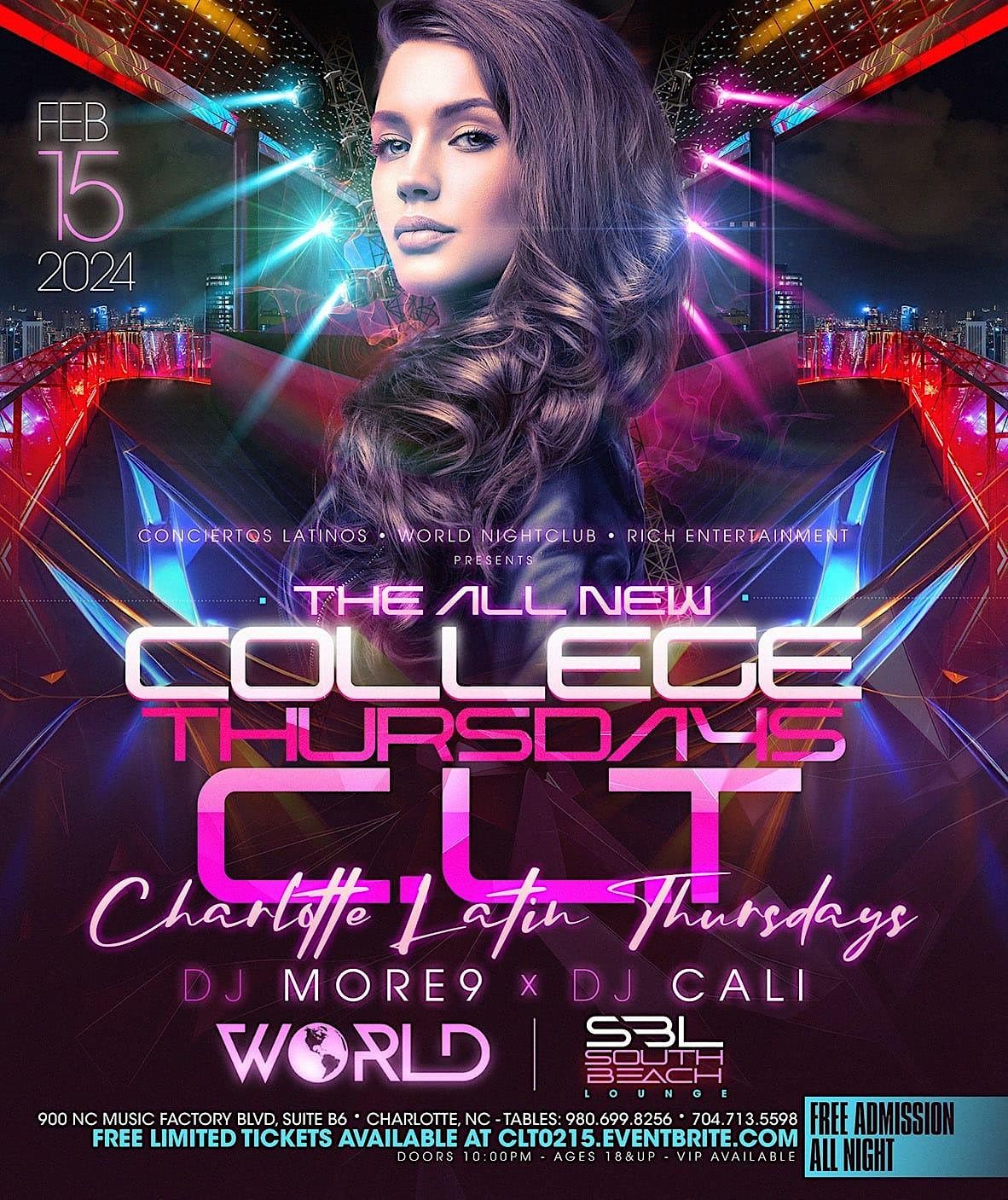 College Nights-Thursdays |18+ | World Nightclub, Charlotte, NC ...