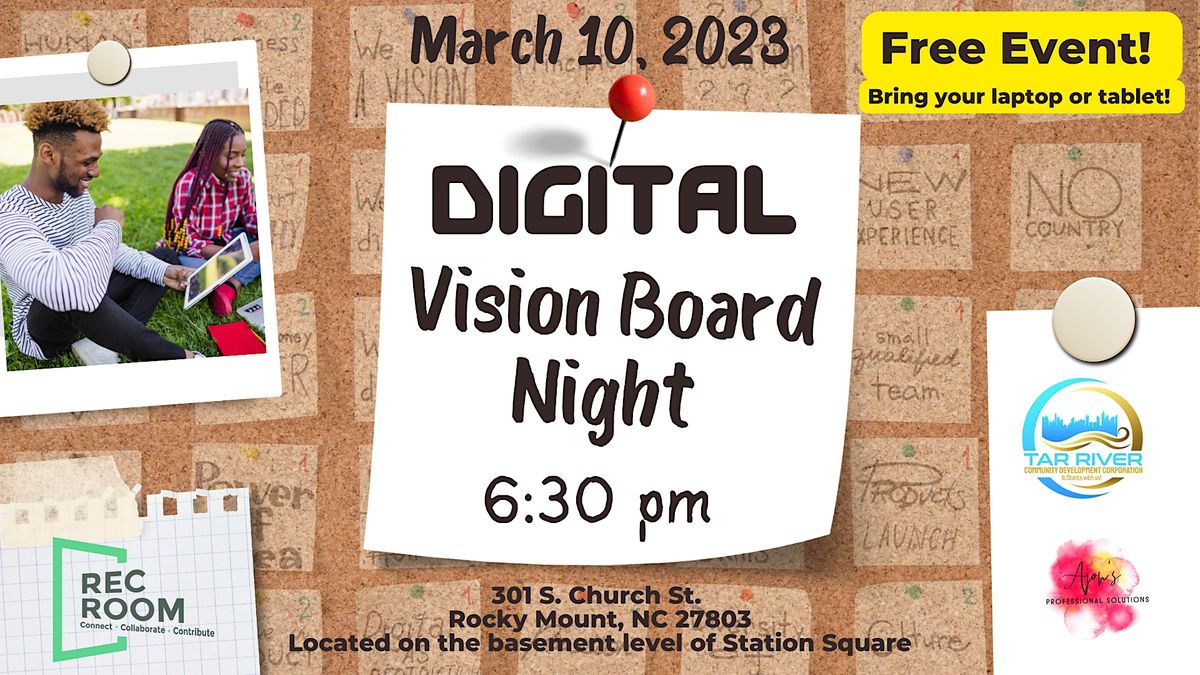 2023 Digital Vision Board Party | Rec Room, Rocky Mount, NC | March 10 ...