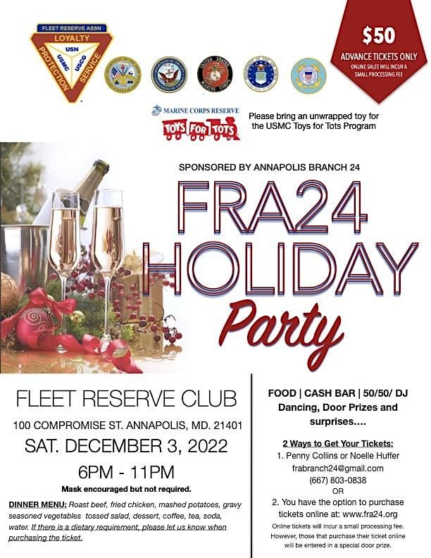 2022 FRA 24 Holiday Party at Fleet Reserve Club Of Annapolis on 3rd ...