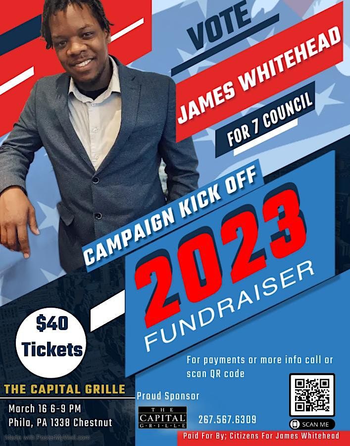 POLITICAL FUNDRAISER JAMES WHITEHEAD at The Capital Grille, Philadelphia on 16th March, 2023