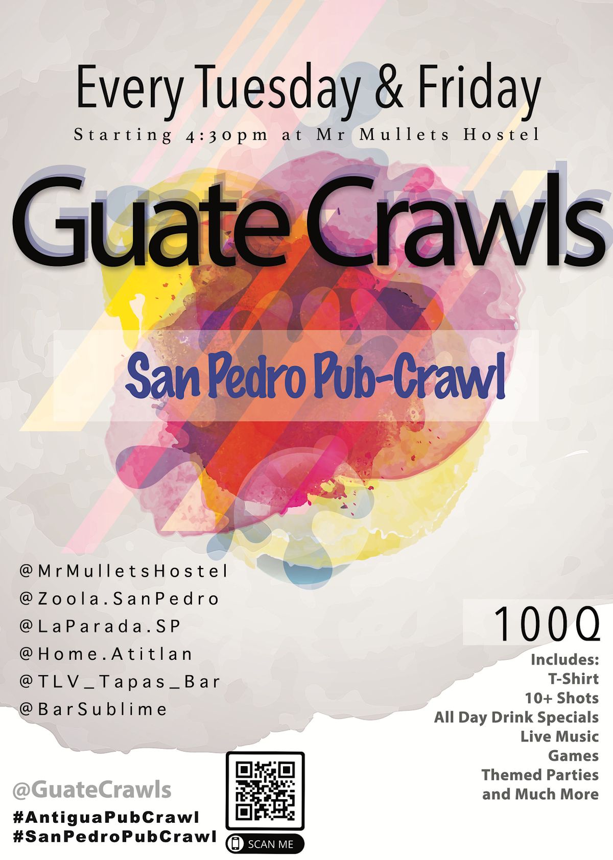 San Pedro Pub Crawl (Weekly Tuesday Pub Crawl) at Mr. Mullet's Hostel ...