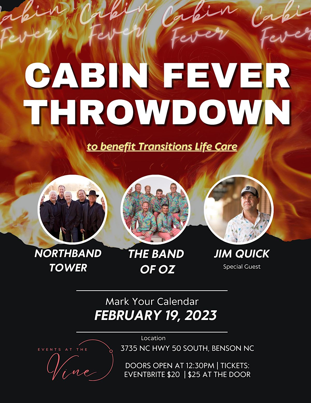 Cabin Fever Throwdown to benefit Transitions Life Care at 3735 NC-50 ...