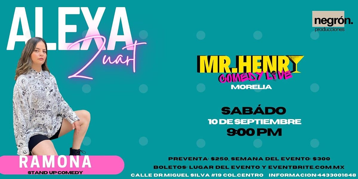 Alexa Zuart | Stand Up Comedy | Morelia at Mr Henry cocktail and food ...