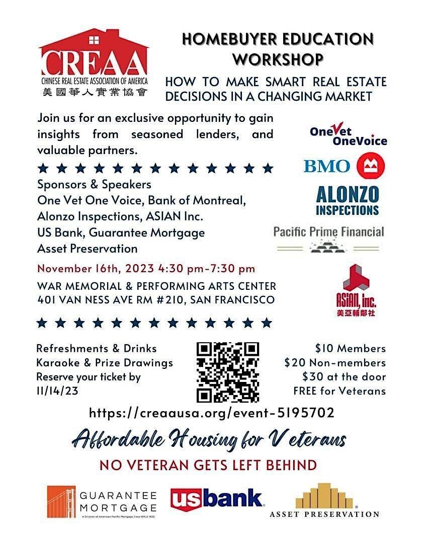 CREAA Homebuyer Education Workshop | War Memorial Veterans Building ...