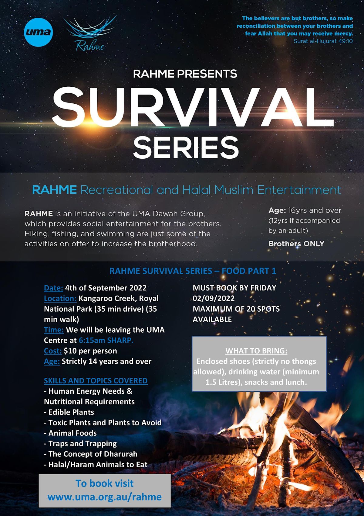 RAHME SURVIVAL SERIES _ FOOD PART 1 | united Muslims of Australia ...