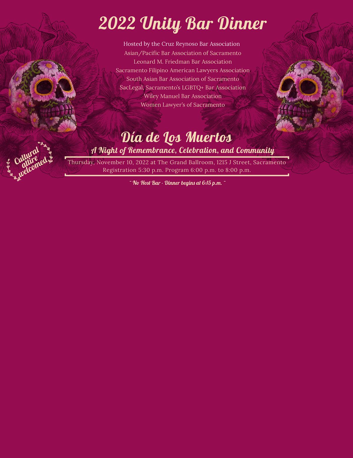 2022 Unity Bar Dinner | The Grand Ballroom, Sacramento, CA | November ...