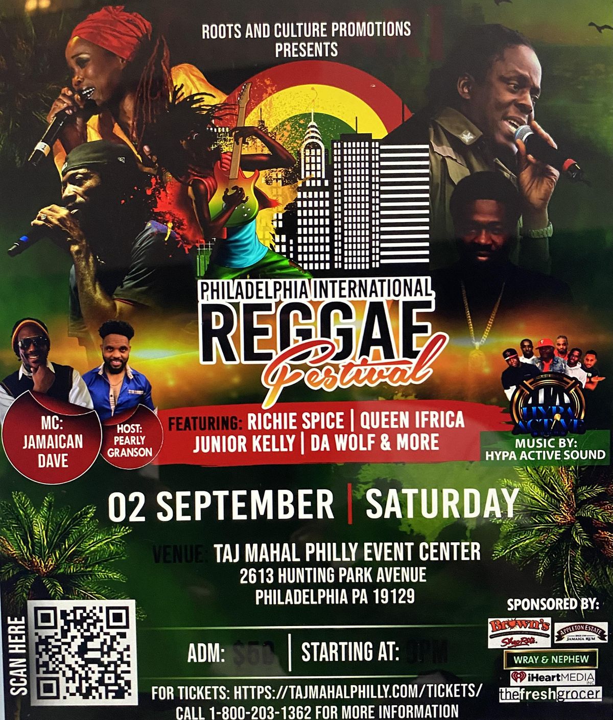 PHILADELPHIA INT REGGAE FESTIVAL | Taj Mahal Philadelphia | September 2 ...