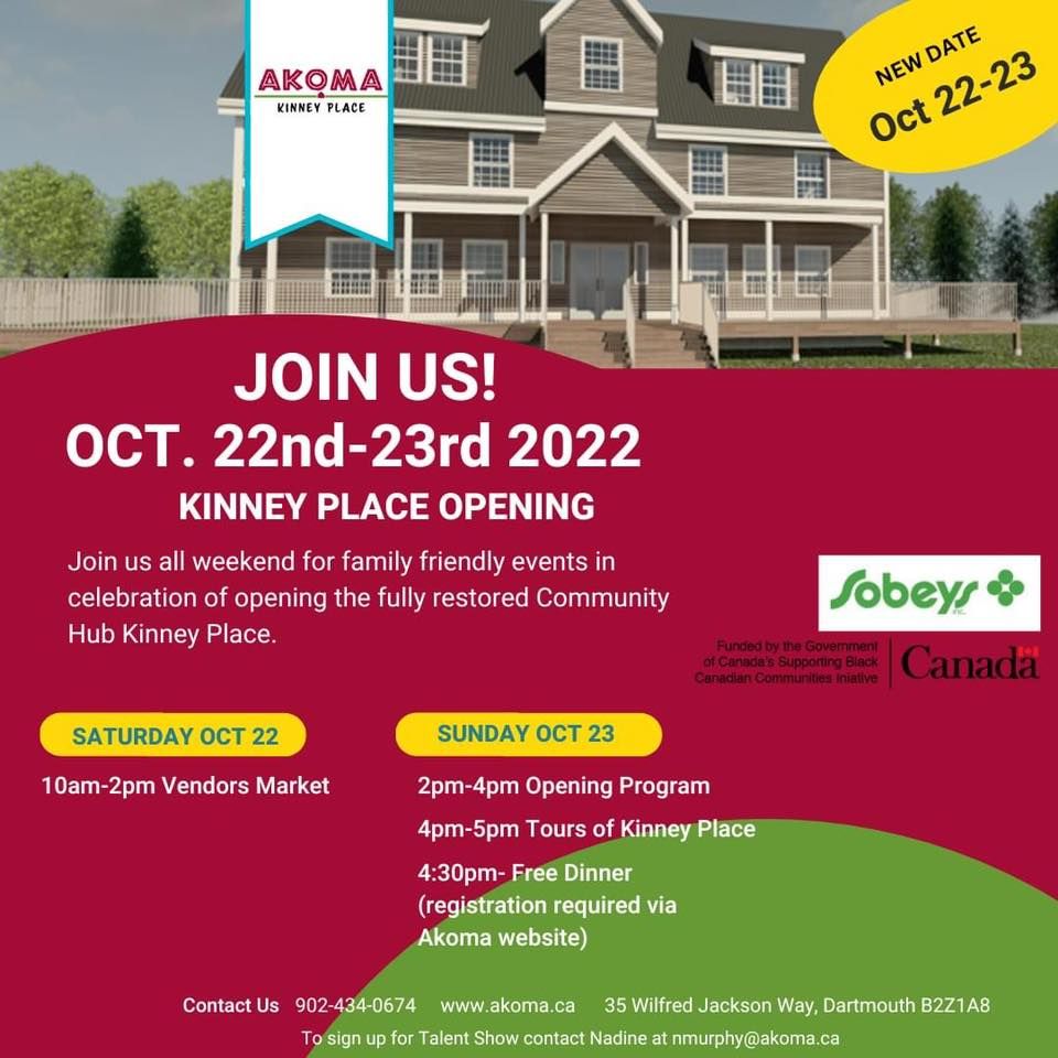 New Date - Kinney Place Grand Opening at Akoma, Dartmouth on 22nd ...