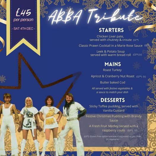 Abba Tribute Gala Dinner | Bold Hotel, Southport, EN | December 10, 2021
