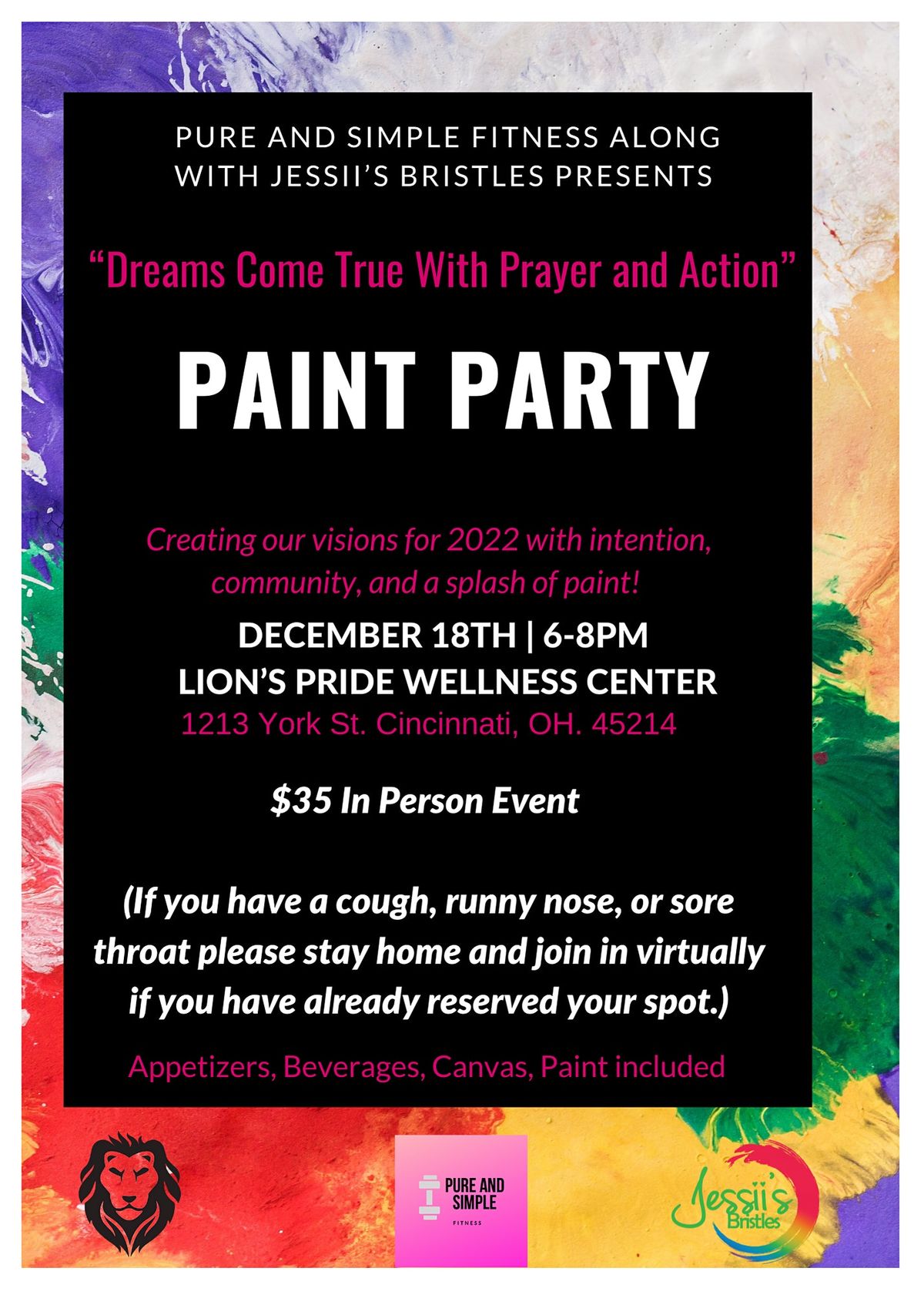 "Dreams Come True with Prayer and Action" Vision Board Paint Party at ...