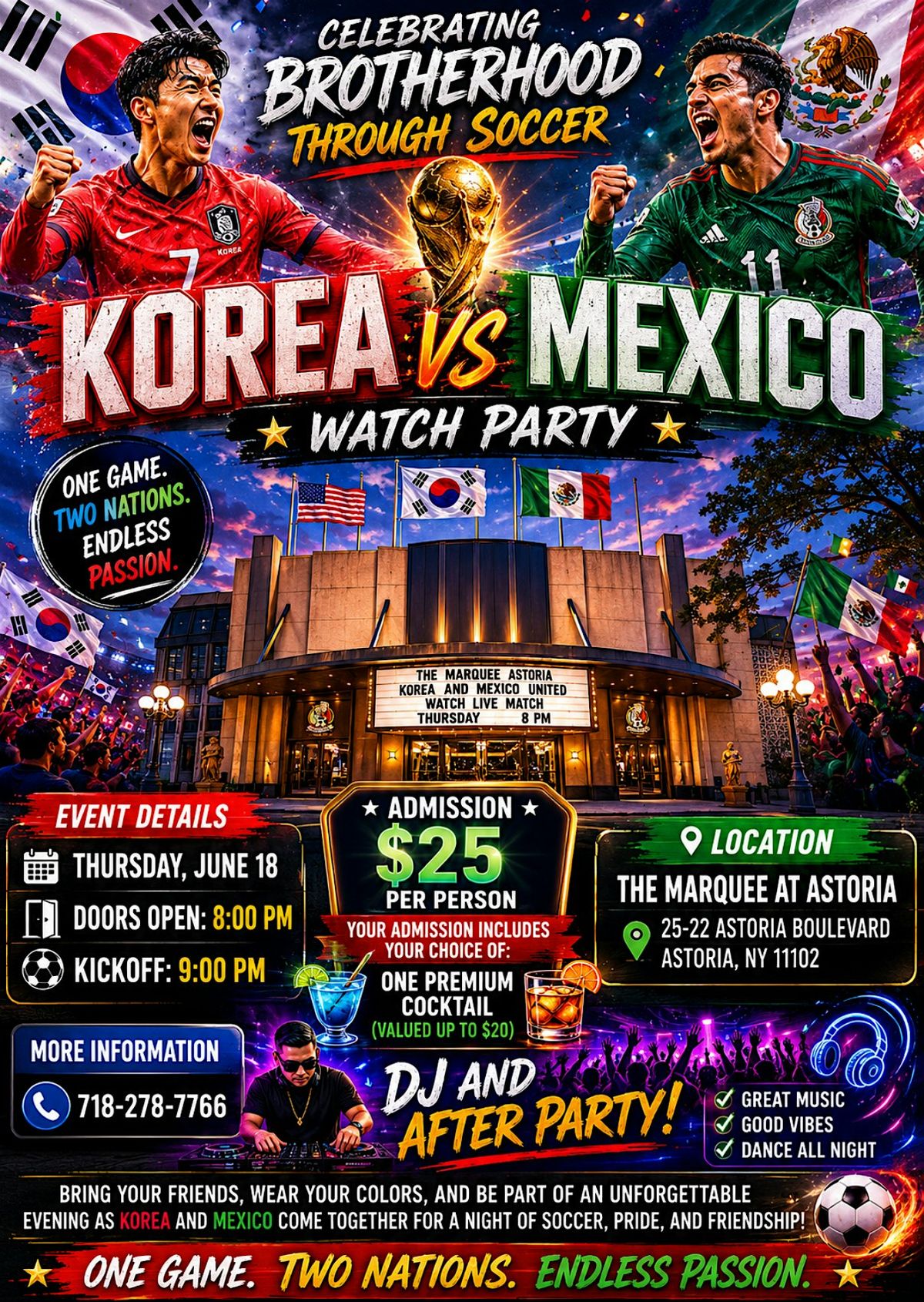 FIFA World Cup 2026 Watch Party: Korea vs Mexico at Astoria World Manor ...