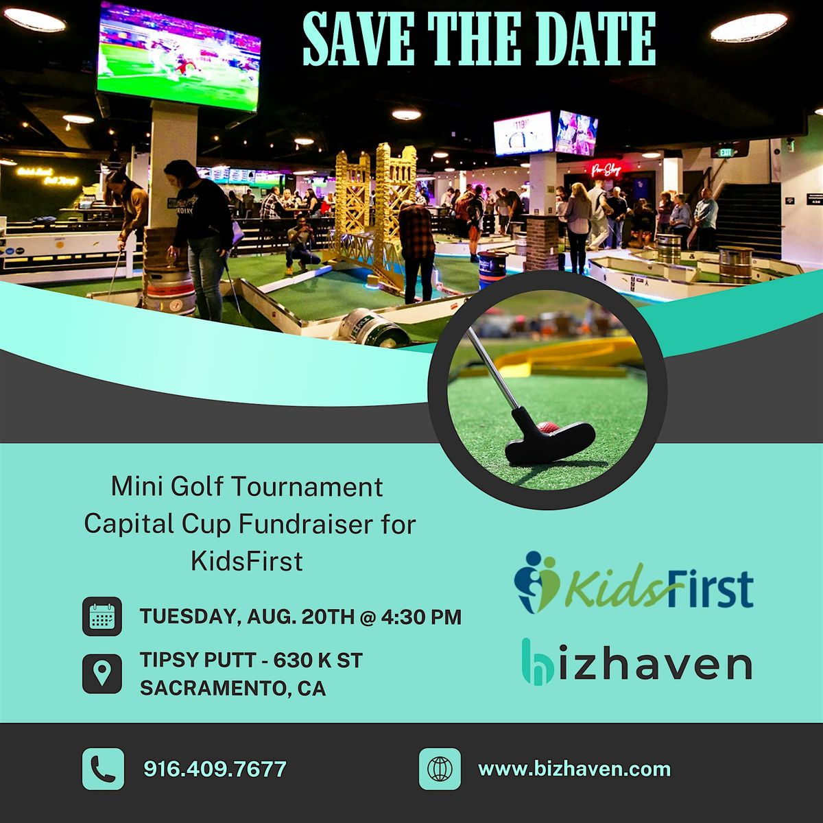 Mini Golf Tournament - Capital Cup Fundraiser for KidsFirst | Tipsy Putt, Sacramento, CA ...