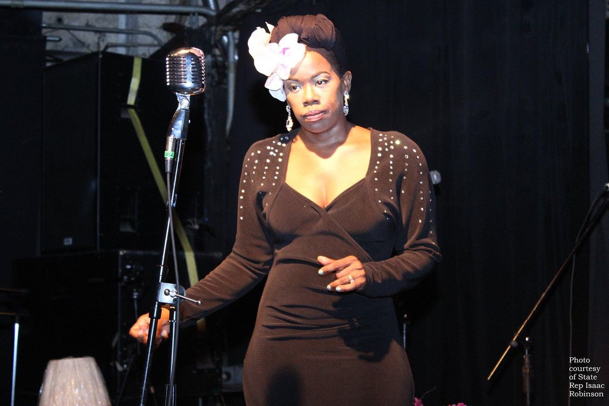 Sky Covington sings Billie Holiday in the stage prod. The Satin Doll ...