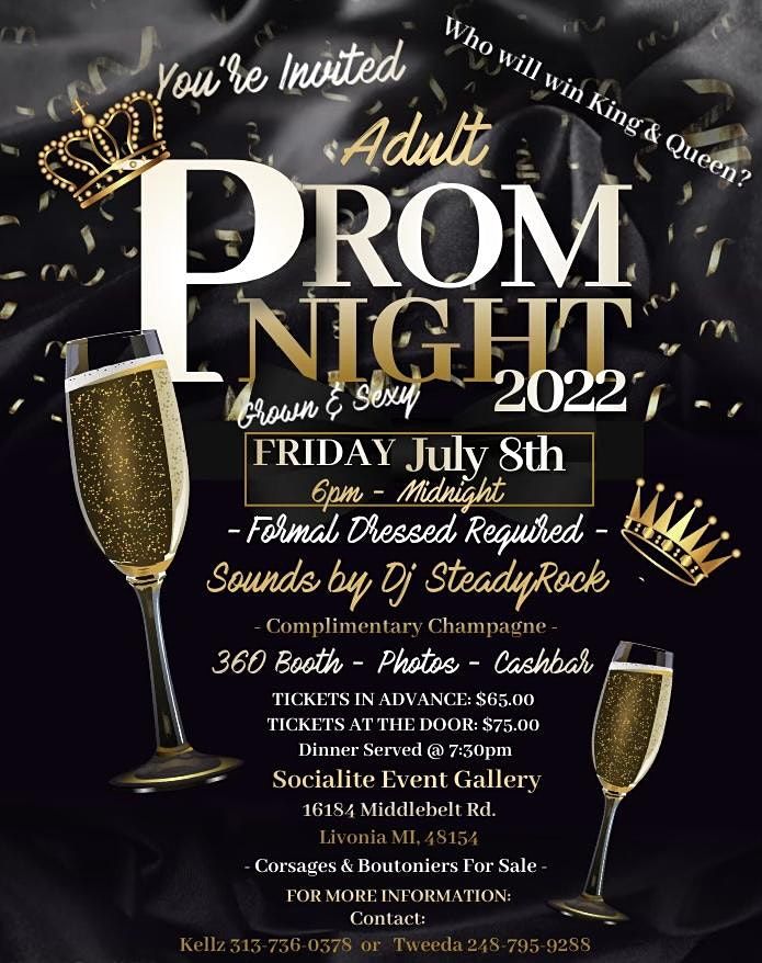 Adult Prom 2022 ! | 16184 Middlebelt Rd, Livonia, MI | July 8 to July 9
