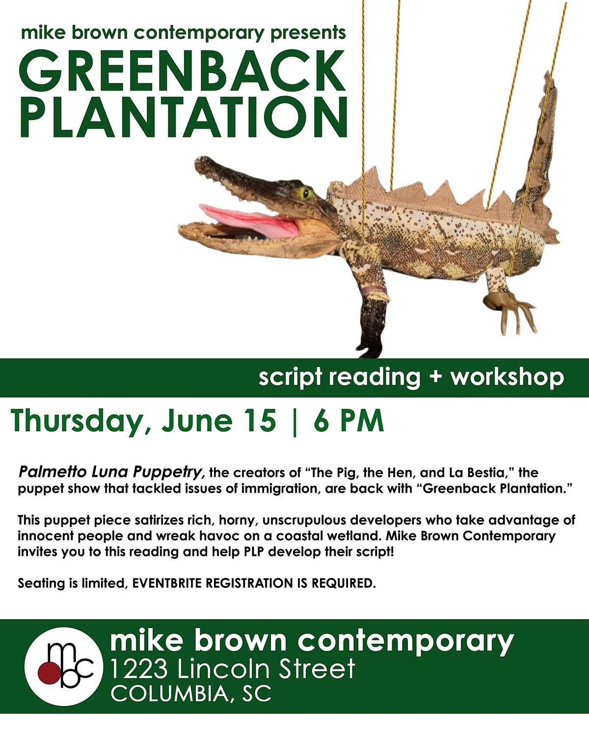 Greenback Plantation Script Reading & Workshop at Mike Brown ...