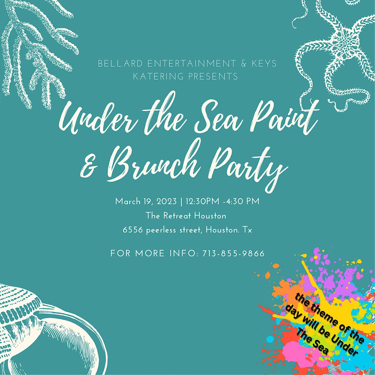 Under the Sea Paint & Brunch at The Retreat Houston on 19th March, 2023