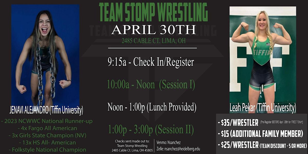 Team Stomp Wrestling Camp (Girls Only) at Team Stomp Wrestling, Lima on 30th April, 2023