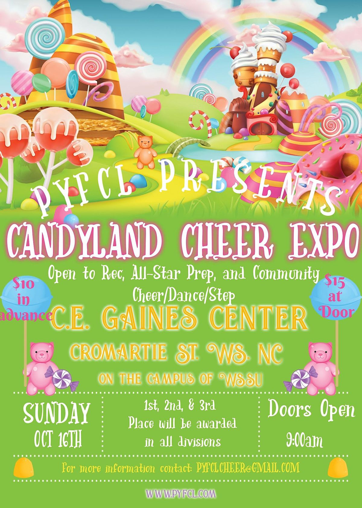 PYFCL CANDYLAND CHEER, DANCE, STEP COMPETITION at C.E. Gaines Center ...
