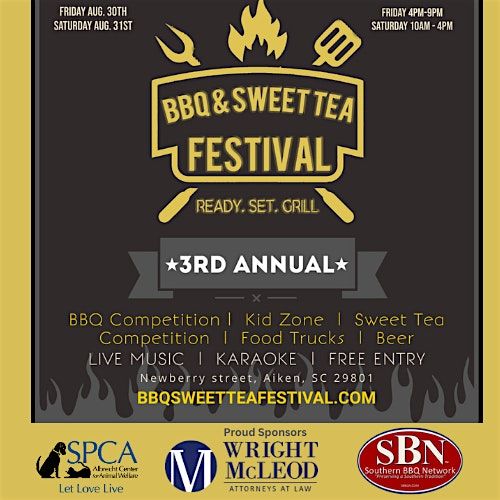 BBQ & Sweet Tea Festival at The Alley Aiken on 30th August, 2024