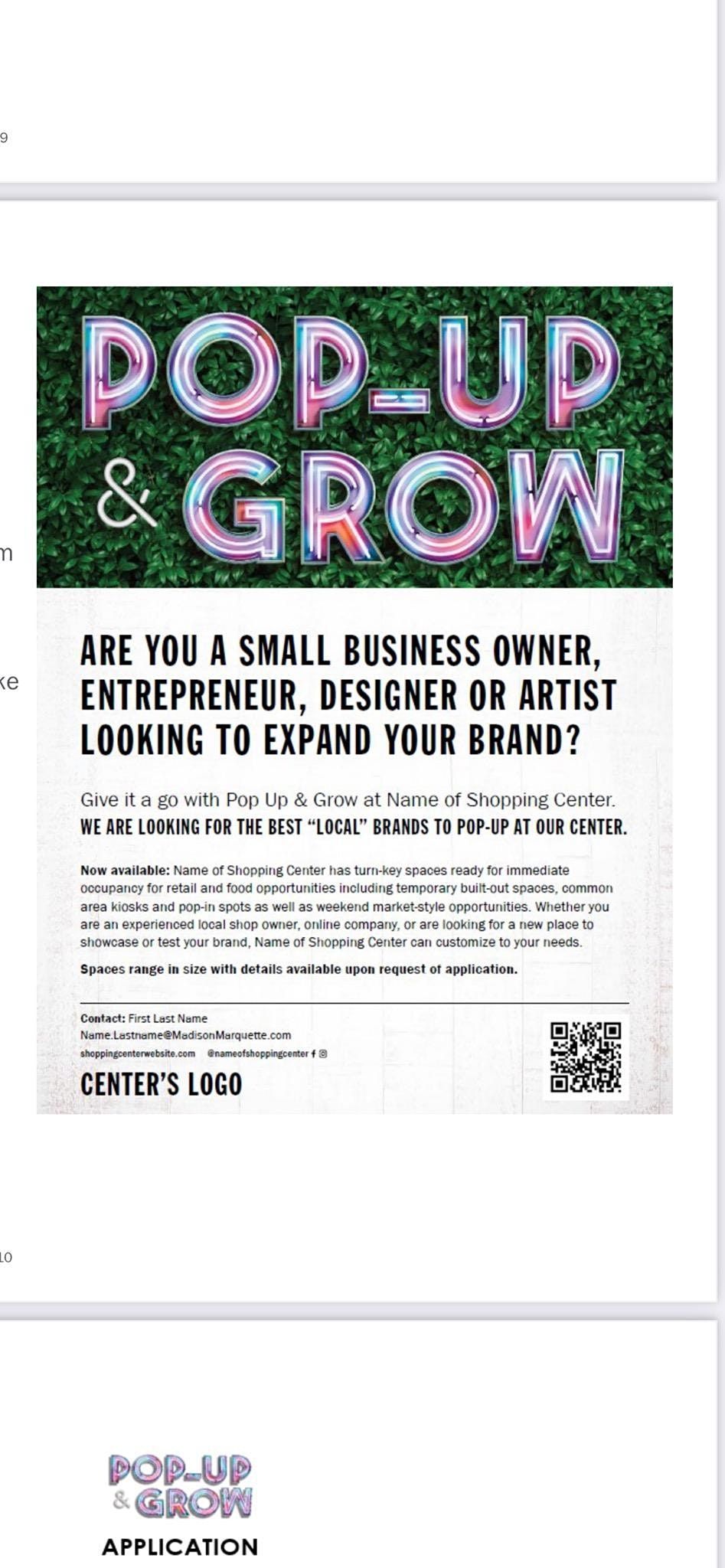 Pop-Up & Grow Weekend Market at The Shops at Waldorf Centers on 9th ...