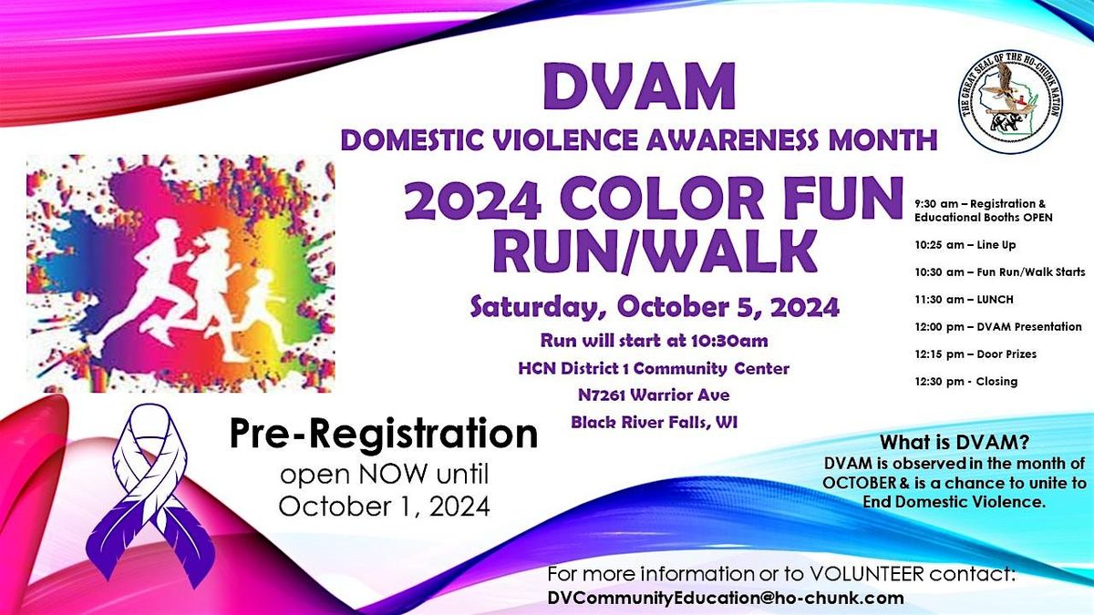 DVAM 2024 Color Fun Run/Walk at Ho-Chunk Nation District 1 Community ...