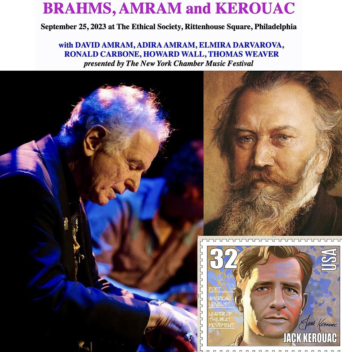 Free Concert BRAHMS, AMRAM & KEROUAC with the participation of DAVID ...