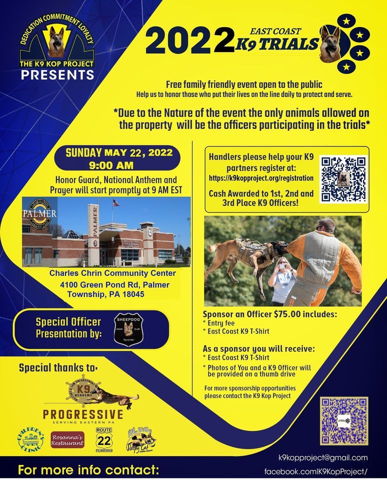 East Coast K9 Trials | Charles Chrin Community Center of Palmer ...