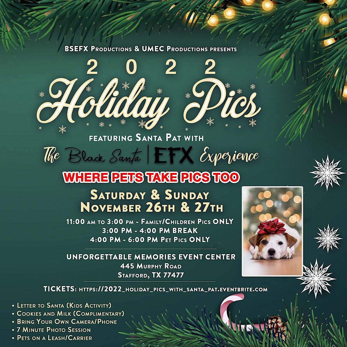 2022 Holiday Pics with Santa Pat | Unforgettable Memories Event Center ...