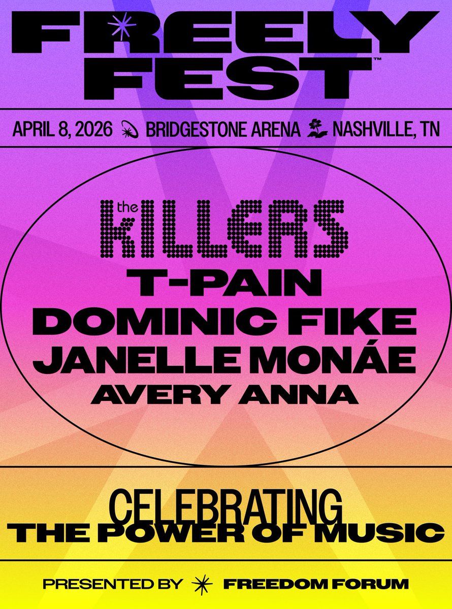 Freely Fest: The Killers T-Pain Dominic Fike Janelle Monae & Avery Anna ...
