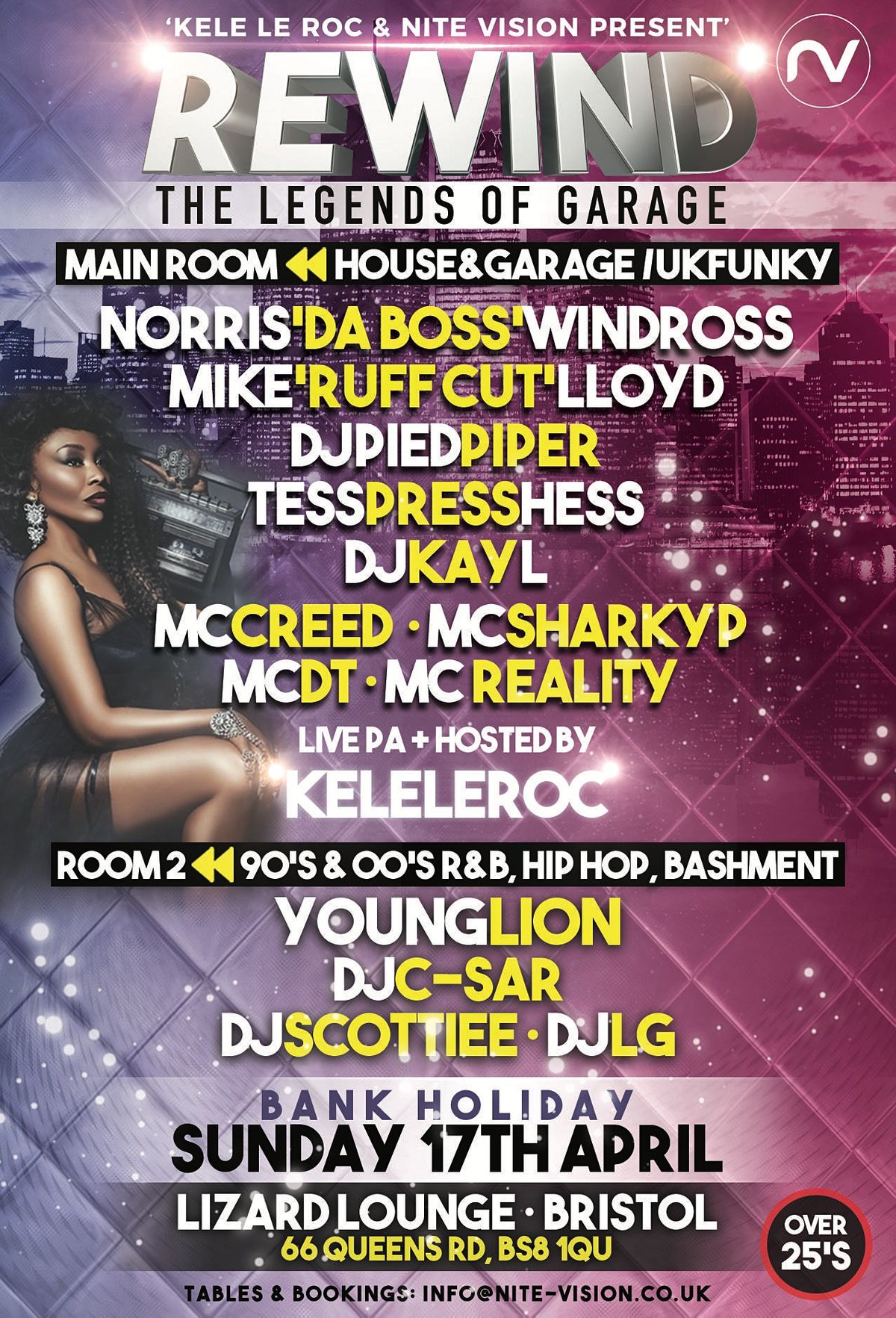 REWIND - Kele le Roc presents The Garage Legends at Lizard Lounge ...