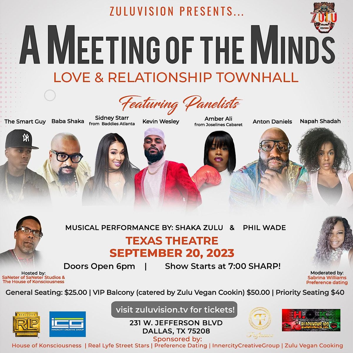 Meeting of the Minds at Texas Theatre, Dallas on 20th September, 2023