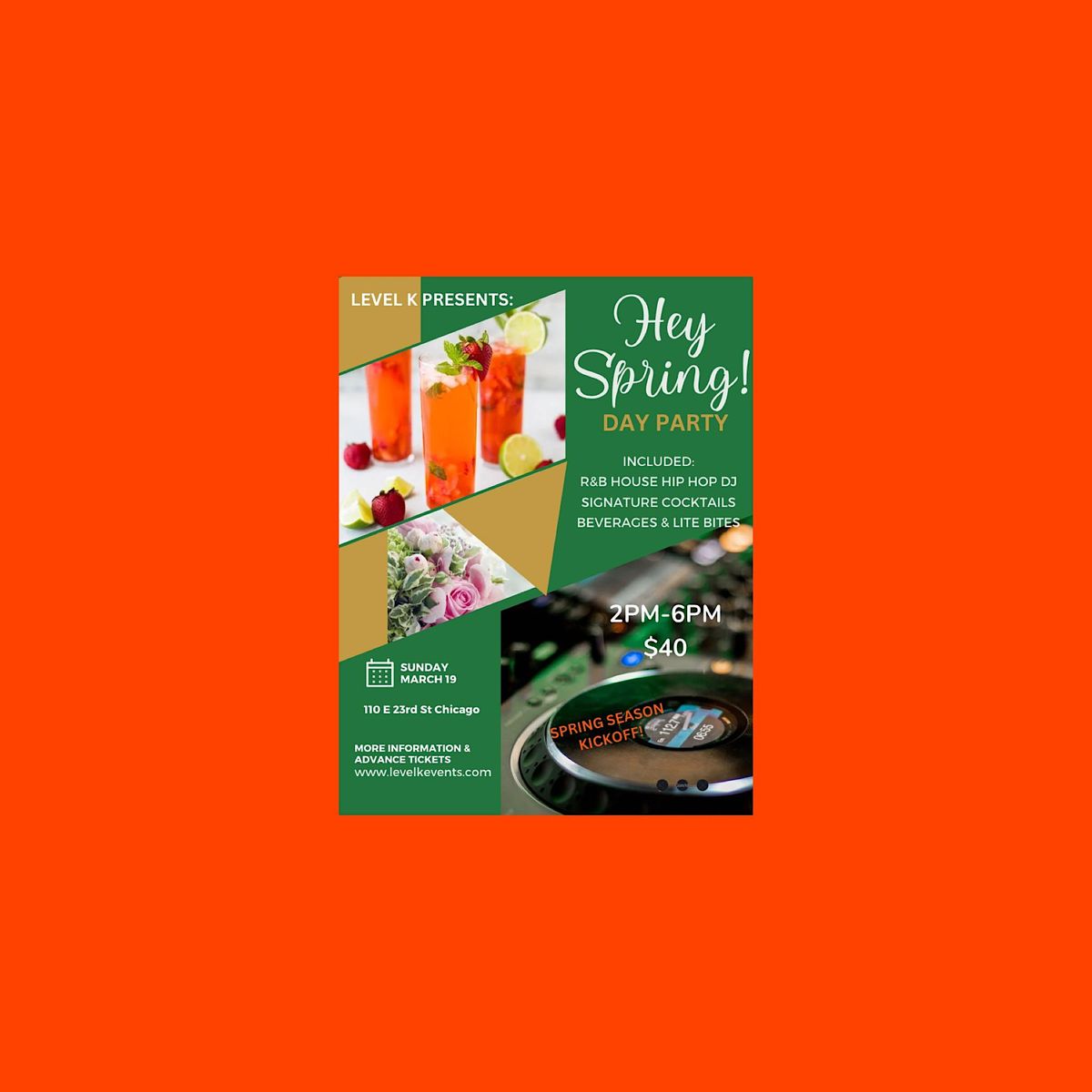 HEY SPRING! Day Party | 110 E 23rd St, Chicago, IL | March 19, 2023