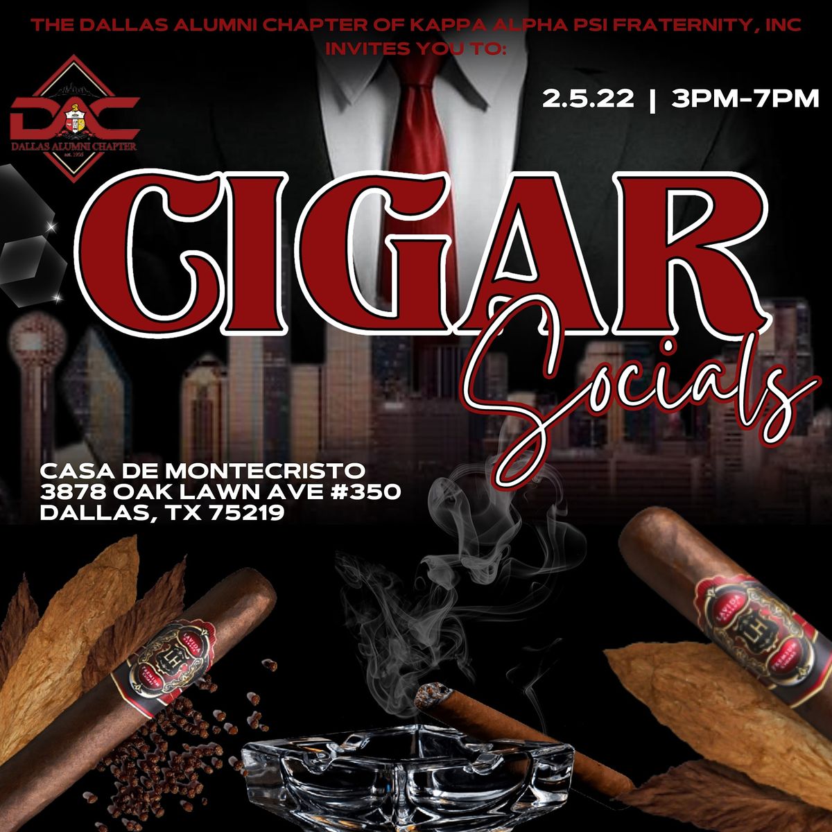 Cigar Social at Casa de Montecristo, Dallas on 5th February, 2022