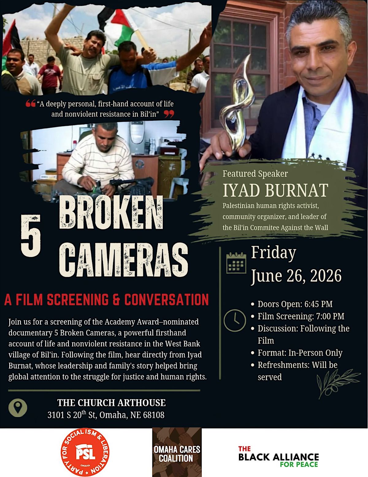 "5 Broken Cameras": Film Screening & Conversation with Iyad Burnat at ...