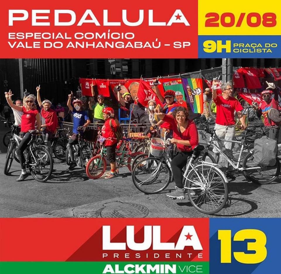 PEDALULA ESPECIAL - Pedal pro comício do Lula no Vale do Anhangabaú at ...