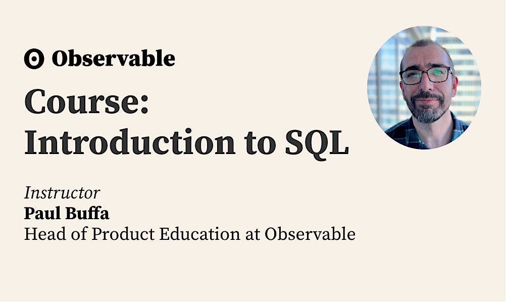 Introduction to SQL | Online | May 23 to May 31
