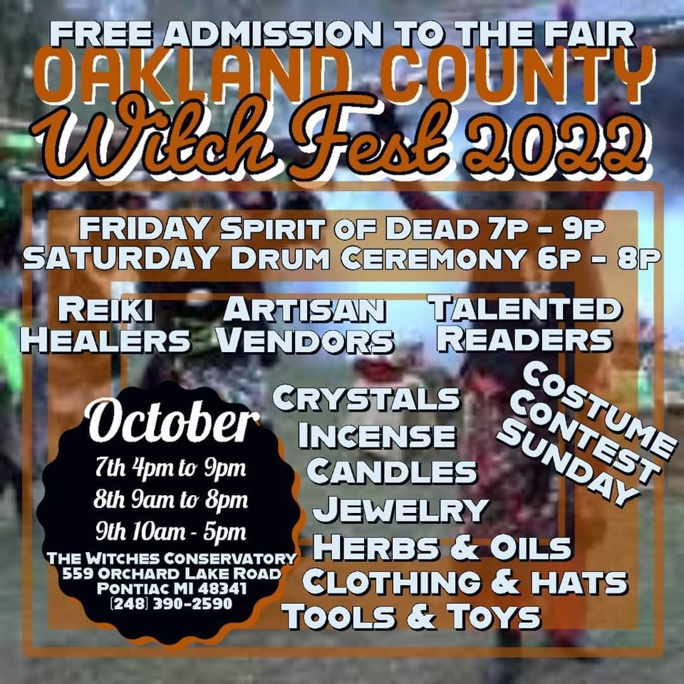 Oakland County WitchFest 2022 at The Witches Conservatory, Pontiac on ...