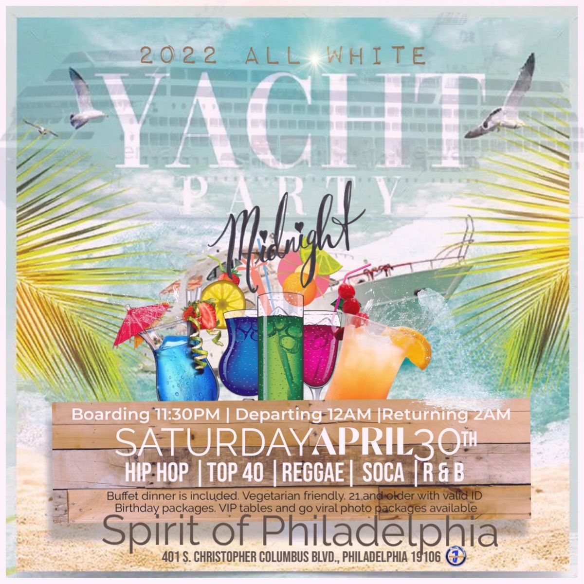 2022 All White Midnight Dinner Cruise Spring Edition at The Spirit of ...