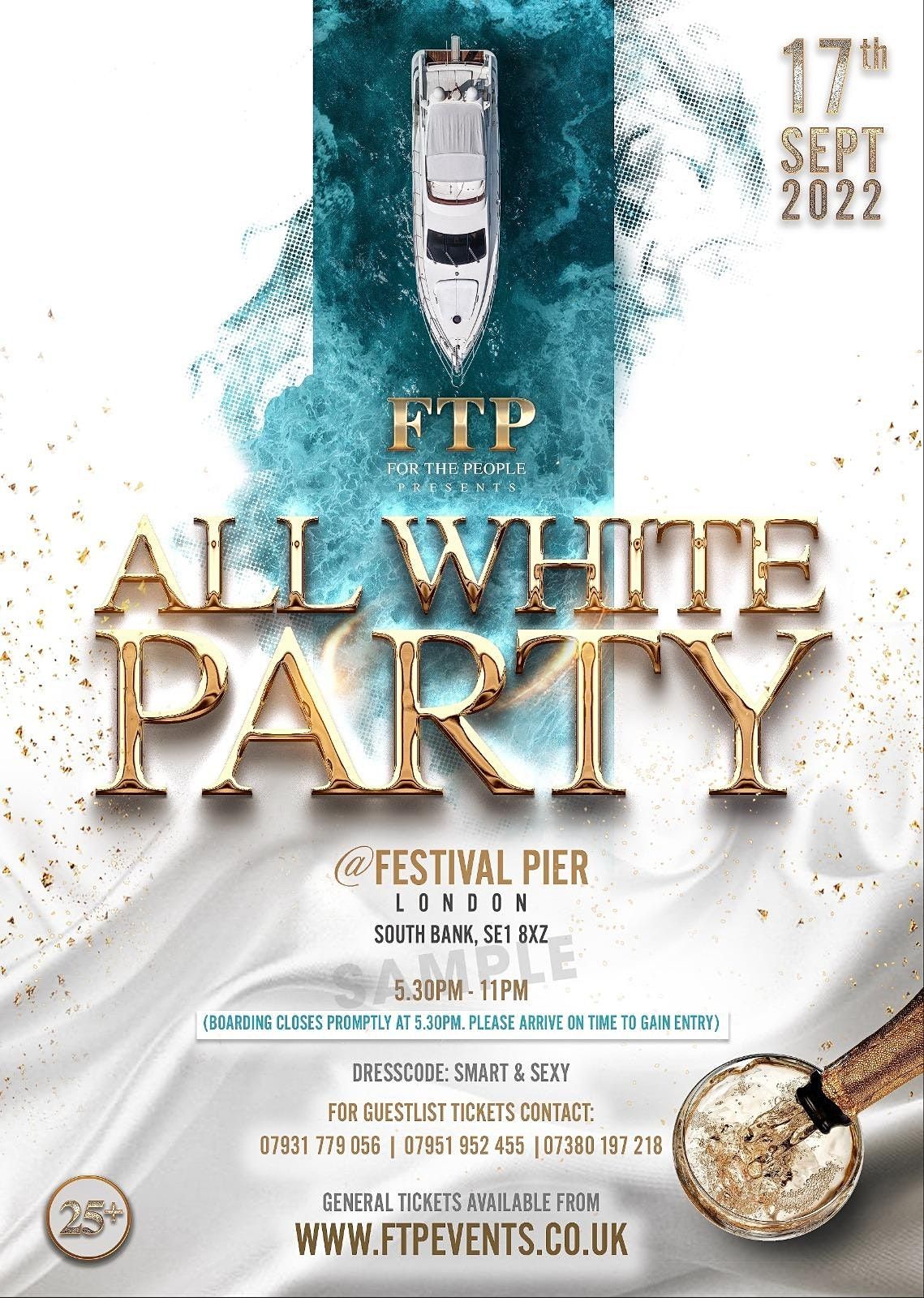FTP All White Boat Party | Festival Pier, London, EN | April 30, 2022