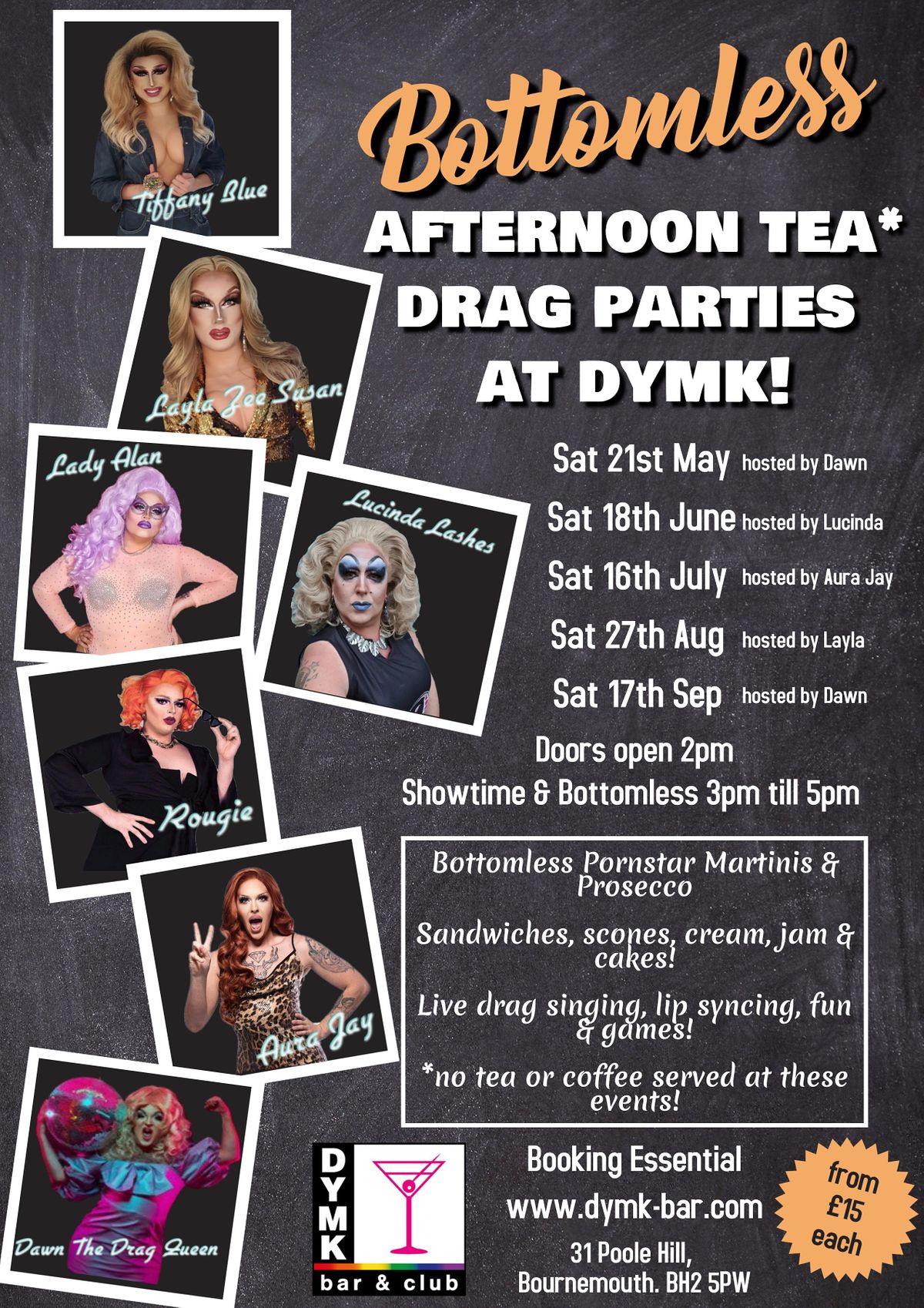 Bottomless Afternoon Tea Drag Party at DYMK Bar & Club, Bournemouth on ...