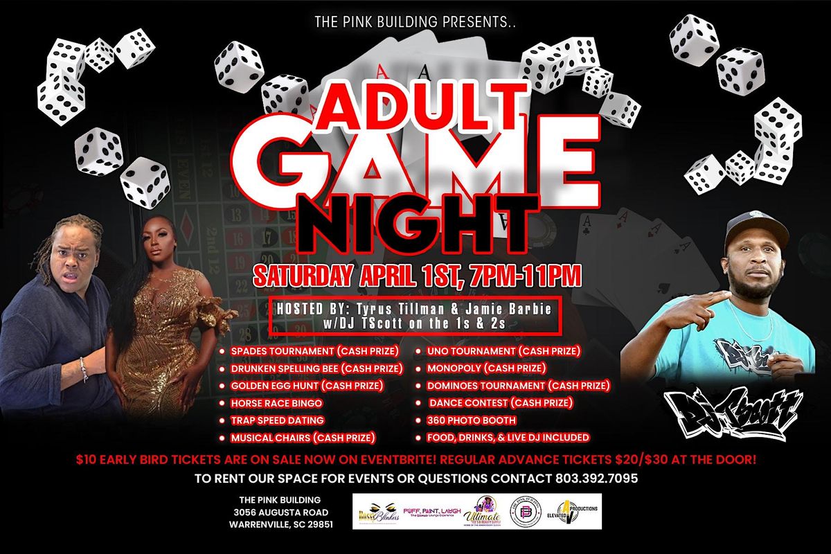 ADULT GAME NIGHT! Hosted by TYRUS TILLMAN & JAMIE BARBIE w/DJ TScott ...