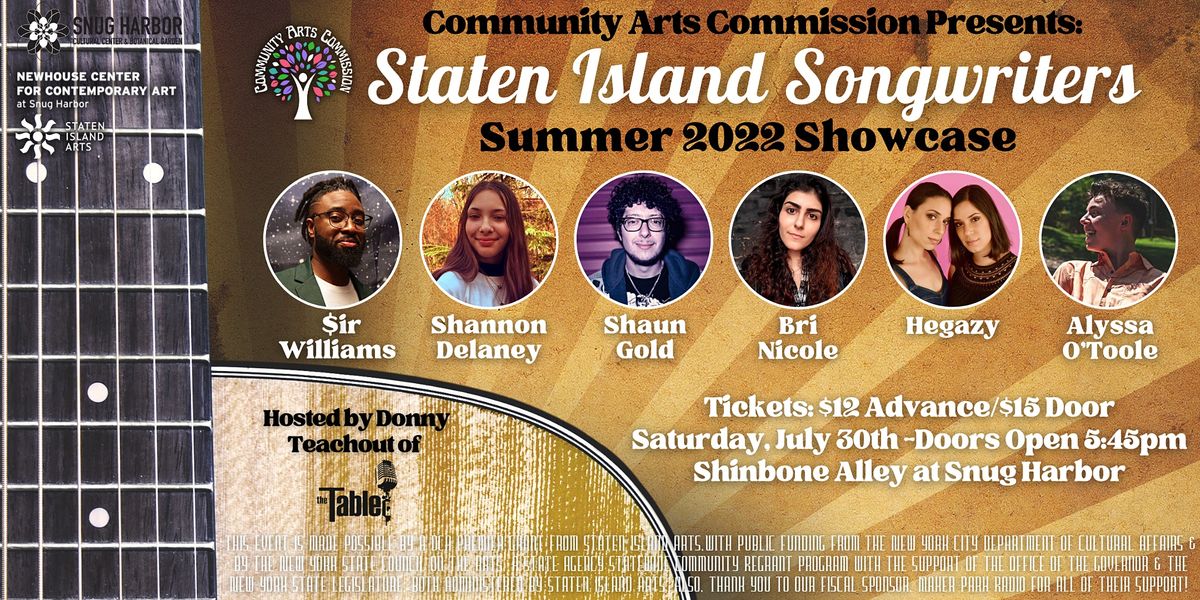 Staten Island Songwriters: Summer 2022 Showcase at Snug Harbor Cultural ...