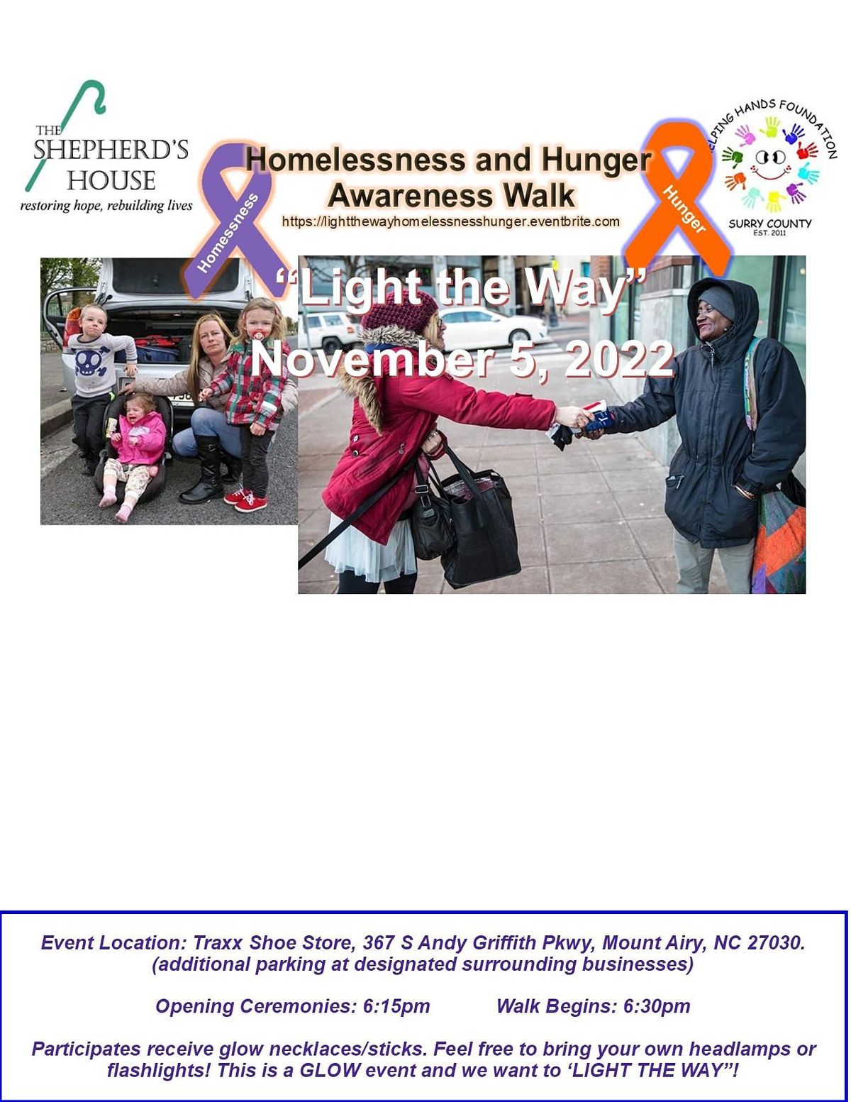 Light the Way Homelessness and Hunger Awareness Walk | Traxx LLC, Mount ...
