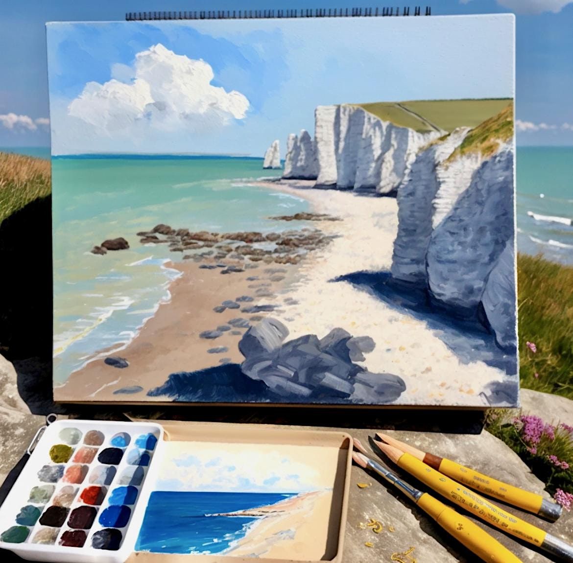 Cliff side Canvas: Painting the Breathtaking White Cliffs at Kingsdown ...