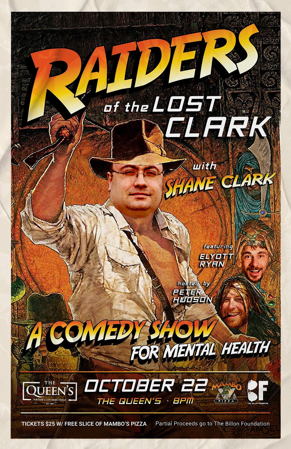 Raiders of the Lost Clark with Shane Clark at the Queens at The Queen's ...
