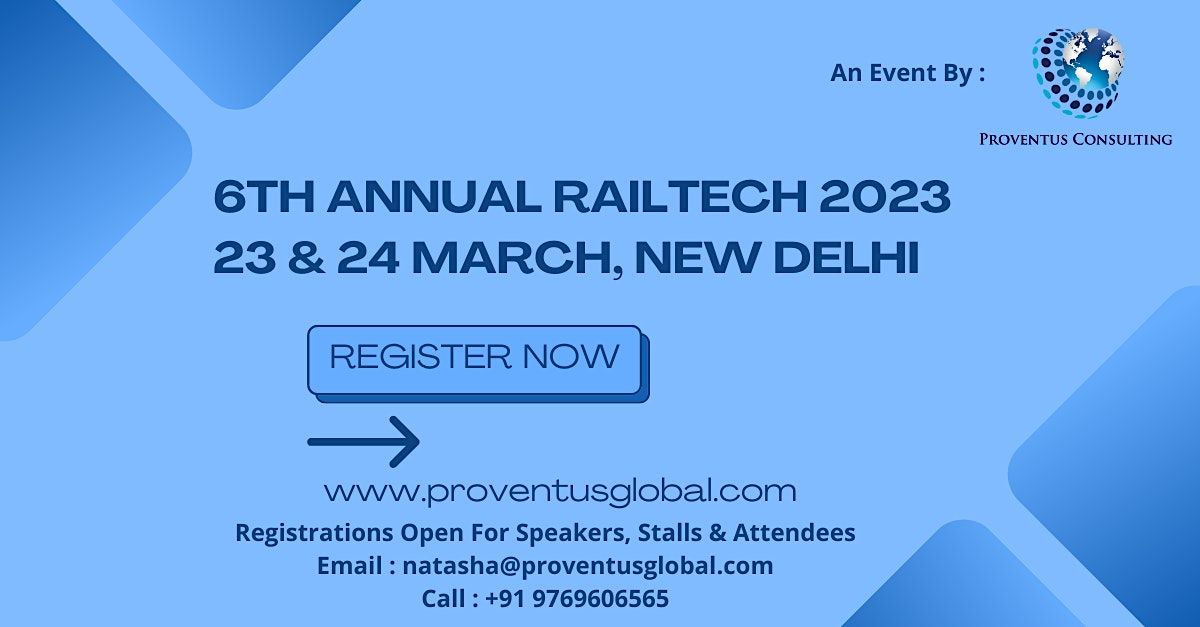 Railtech 2023 | New Delhi | March 23 to March 24