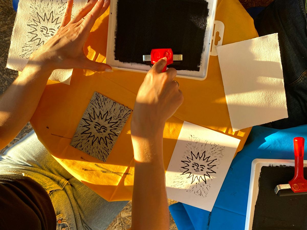 Lino printing workshop at Fort Coffee, Manchester on 23rd January, 2026